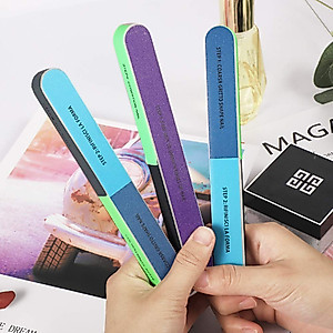 12 PCS 7 Way Nail File and Buffer Block, YIMICOO Professional Manicure Tools 7 Steps Emery Boards for Women Girls