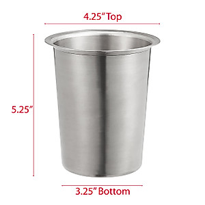METAL MAGERY - Stainless Steel Utensil Holder - Silverware Canister, Cutlery Cylinder Container (3 Pack - Stainless Steel)