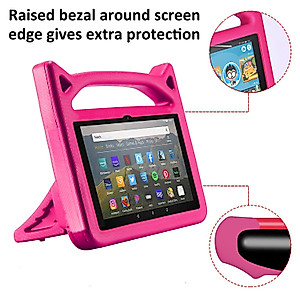 Fire HD 8 Case, Fire HD 8 Tablet Case for Kids,(12th/10th Gen,2022/2020 Release),Lightweight Shockproof Kid-Proof Cover with Stand Kids Case for Fire HD 8 Plus Tablet & Fire HD 8 Kids Pro Tablet.Rose