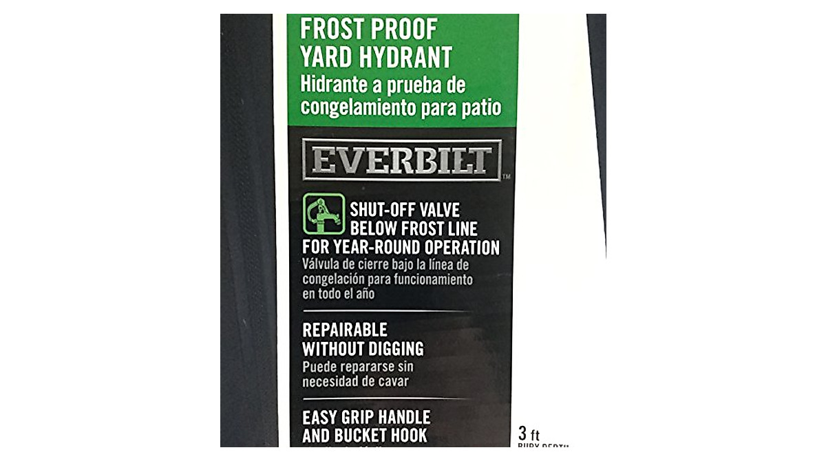 Everbilt Frost Proof Yard Hydrant - 3 ft. Bury Depth for Outdoor Water