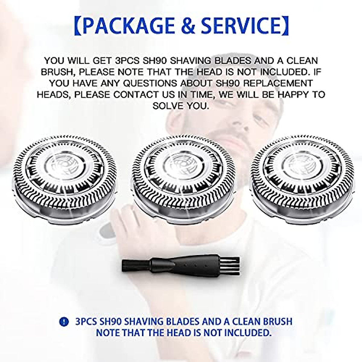 SH90 Replacement Heads for Philips Norelco Shavers Series 9000, Upgrade SH90/72 replacement Heads (3 count)