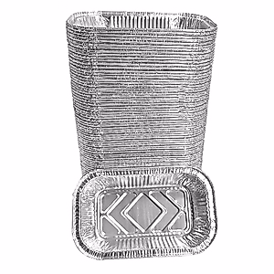 PACTOGO 8 oz. Aluminum Foil EXTRA-MINI Loaf Pans Small Disposable Miniature Bread Container – ½ Pound Baking Tin Liners, Perfect to Bake Cakes, Bread Loaves, and Meat - 5.4 x 3.25 x 1.3 (Pack of 10)