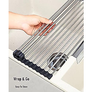 Frontier Stainless Steel Over The Sink Roll Up Dish Drying Rack