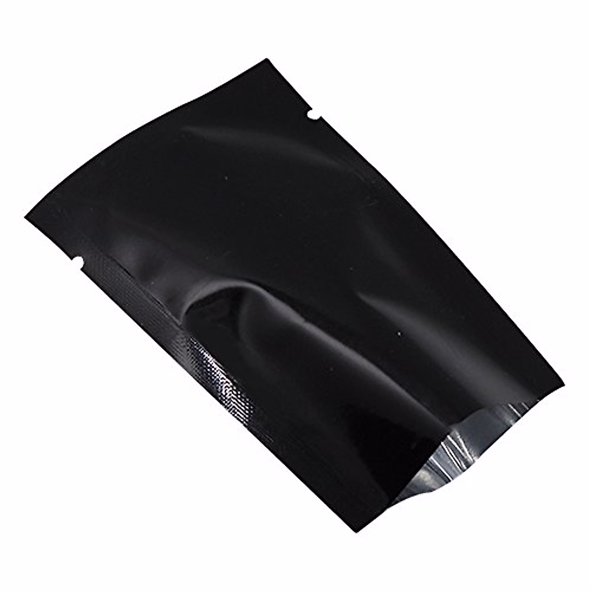 200 Pack Metallic Mylar Foil Open Top Sealable Bags Vacuum Heat Seal Pouches for Food Storage Packaging with Tear Notches (6x9cm (2.4x3.5 inch), Black)