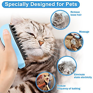 Nepfaivy Cat Steam Brush for Shedding - 3 in 1 Pet Steam Brush for Dog and Cat, Rechargeable Steamy Cat Brush, Spritz Defur Comb for Cats, Steamer Brush for Massage, Grooming and Removing Loose Hair