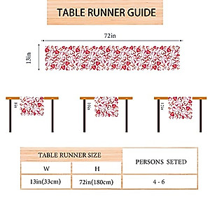 Linen Pink Watercolor Heart Valentines Day Table Runner 72 Inches Long Sweetest Day Wedding Anniversary Home Kitchen Dining Room Table Decoration