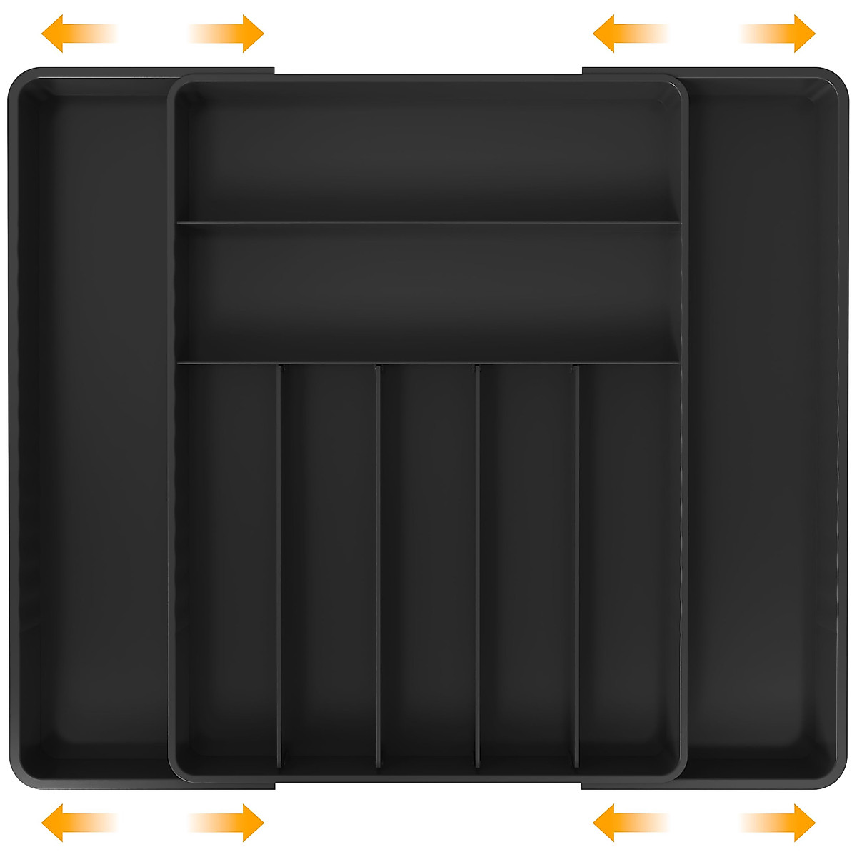 Simple Houseware Expandable Kitchen Drawer Flatware Organizer, Black