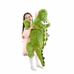 IKASA Giant Crocodile Stuffed Animal Plush Toys,Soft Toy 30" Alligator Large Cute Huge Jumbo Big Size Kawaii Fluffy Fat Plushie,Gifts for Kids