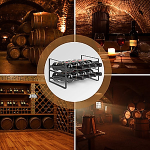 2 Tier Wine Rack，Tabletop Stackable Wine Rack Freestanding Wine Racks Countertop for Kitchen Pantry Cabinet for Kitchen, Bar, Pantry, Wine Cellar, Basement, Countertop, Cabinet