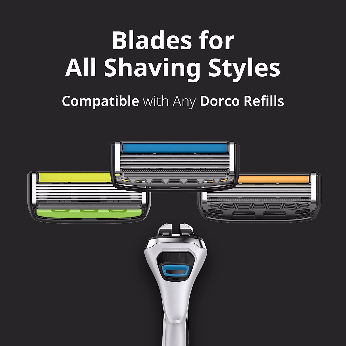 Dorco Pace 4 Pro - Four Blade Razor Shaving System - 10 Pack (10 Cartridges + 1 Handle)