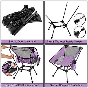 LLCJYYCY Compact Folding Chair Outdoor 2023 Ultralight Camping Chair Portable Backpack Folding Chairs for Outside Beach Lawn Hiking Travel 350 lbs - 2pcs Purple