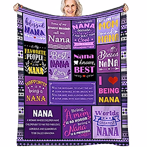 KOLVIIV Nana Gifts Nana Blanket Nana Birthday Gifts from Granddaughter Grandson Grandma Birthday Gifts Throw Blanket 50” X 60”