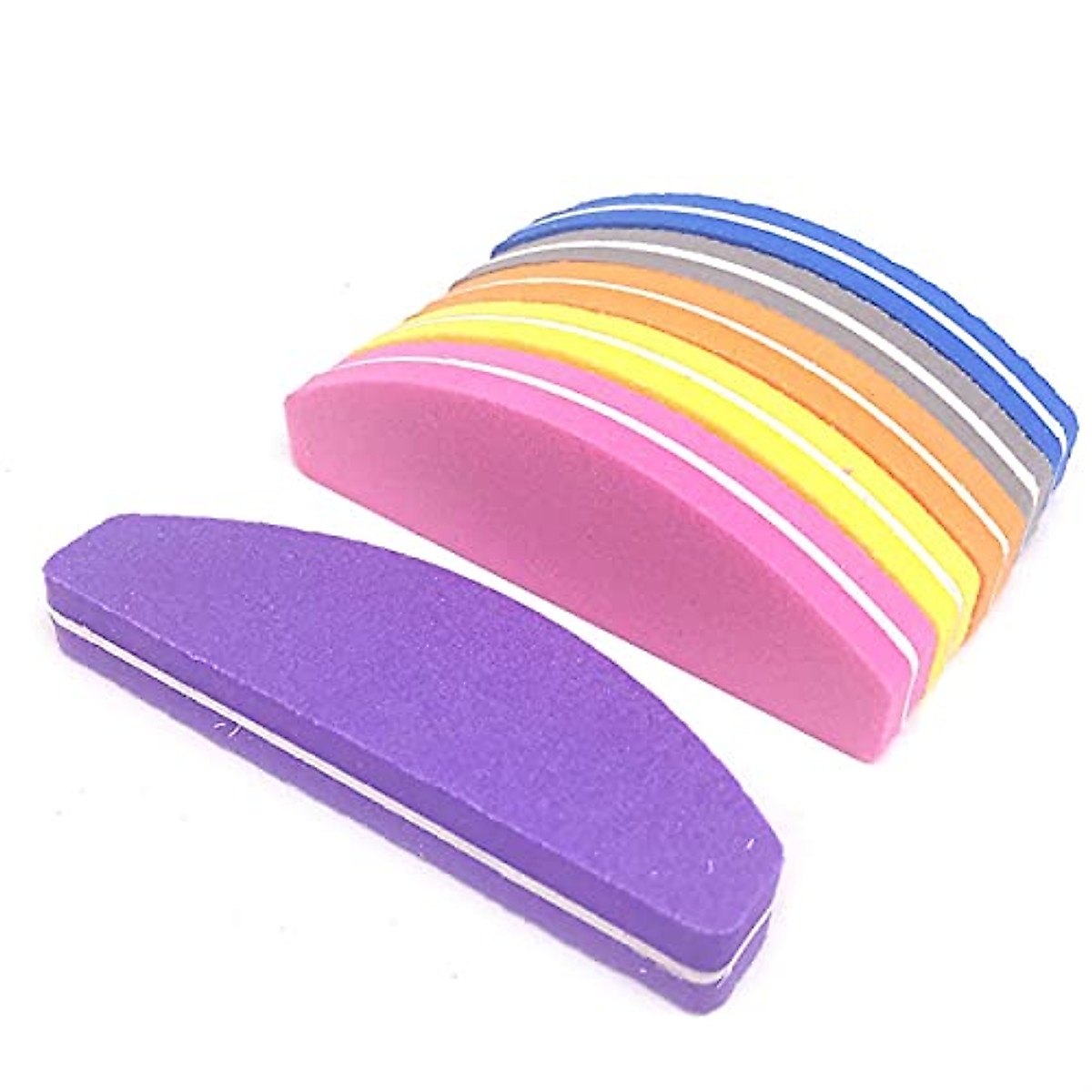 zenglingliang Nail Buffer Sanding Block 100/180 Grit Nail Files Washable Double-Side Emery Board Nail Buffering Files Salon Manicure Tools Supplier, 10pcs/Pack Nail File (Color : Purple)