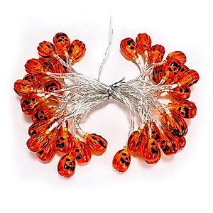 TKYGU Pumpkin String Lights 20ft 30 LED Halloween Decorative Light Pumpkin Decorative String Light String Light Waterproof Halloween Lights 2 Modes for Party Christmas Decoration