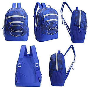 Moda West 17 Inch Bulk Backpacks with 18 Piece Wholesale School Supply Kits in 8 Assorted Styles - Case of 8 Pack Bundle