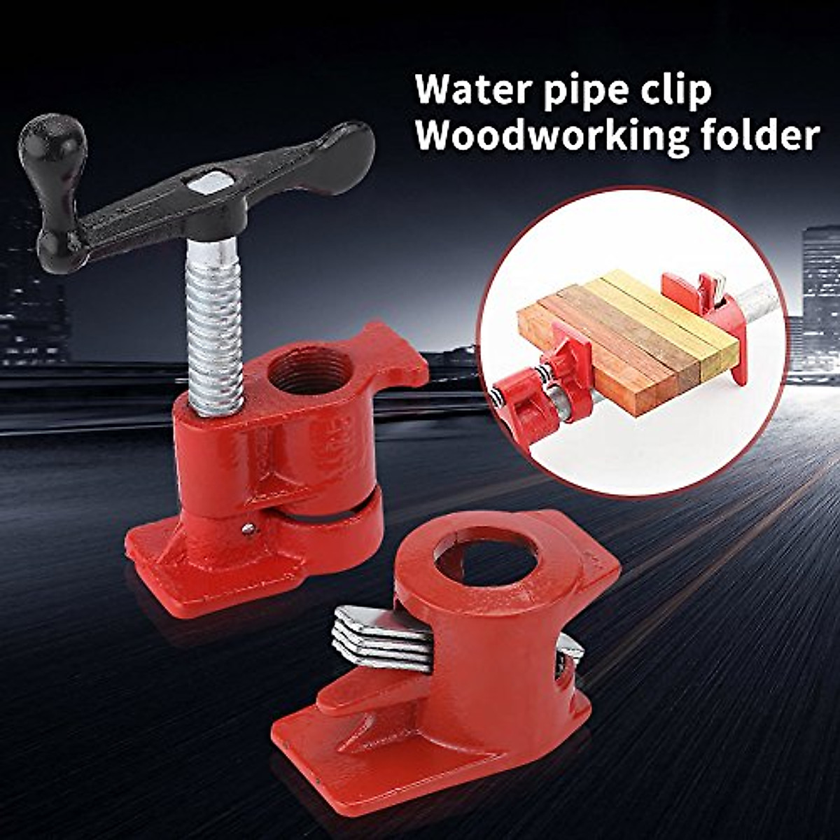 Acogedor Pipe Clamping Set, 3/4 Wood Gluing Pipe Clamp Set, Duty Woodworking Cast Iron Tool