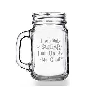 I Solemly Swear I am Up To No Good Mason Jar Mug