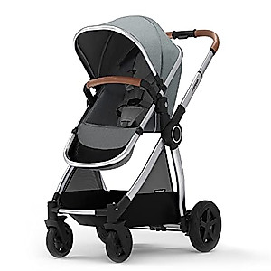 Mompush Ultimate2 Baby Stroller, Premium Convertible Full-Size Bassinet Stroller for Toddler, Newborn Stroller with Reversible Seat, One Hand Recline Pushchair Pram, Car Seat Adapter Included