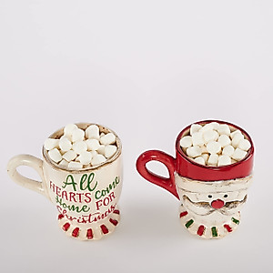 Mud Pie, Santa, Farmhouse Christmas Pedestal Mug, 16 oz, 1 Count (Pack of 1)