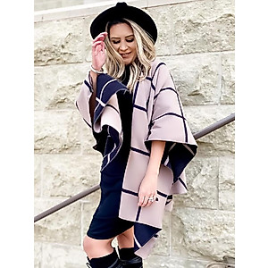 Moss Rose Women's Travel Gift Shawl Wrap Poncho Ruana Cape Open Front Cardigan for Fall Winter Holiday