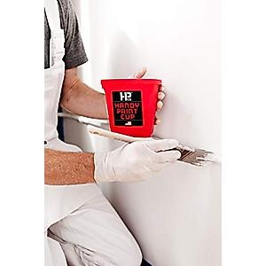 HANDy Paint Cup Holds 16 oz. of Paint or Stain, Integrated Magnetic Brush Holder, Ideal for Trim Work, Touch-ups, 1 Pack