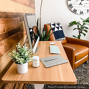 FLEXISPOT EN1 Height Adjustable Electric Standing Desk 48 x 30 Inches Whole-Piece Desk Stand Up Home Office Desk (White Frame + 48" Maple Top, 2 Packages)