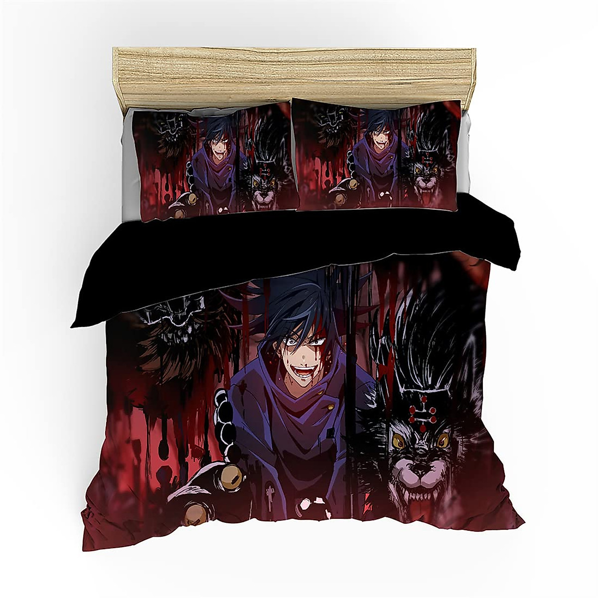 NECEHY Bed Sheets Bedding Set 3 Pcs for Jujutsu Kaisen Cozy, 1 Comforter/Duvet Cover, 2 Pillow Cases,c-49,Full:79"x90"/200 * 229cm