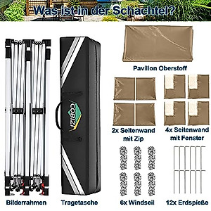 COBIZI 10x20 Pop Up Canopy Tent with 6 Removable Sidewalls, Easy Up Commercial Canopy, Waterproof and UV50+ Gazebo with Portable Bag, Adjustable Leg Heights,Party Tents for Parties