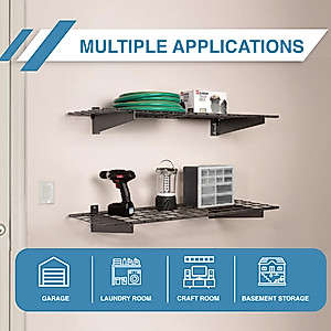 Hyloft 00630 48" x 24" Garage Wall Shelf Storage, White (Pack of 2)