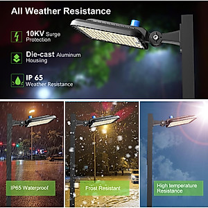 AntLux 240W LED Parking Lot Lighting, 36000LM (150LM/W) LED Parking Lot Lights with Adjustable Arm Mount, 5000K Street Light Dusk to Dawn Photocell, Waterproof LED Shoebox Light-4Pack