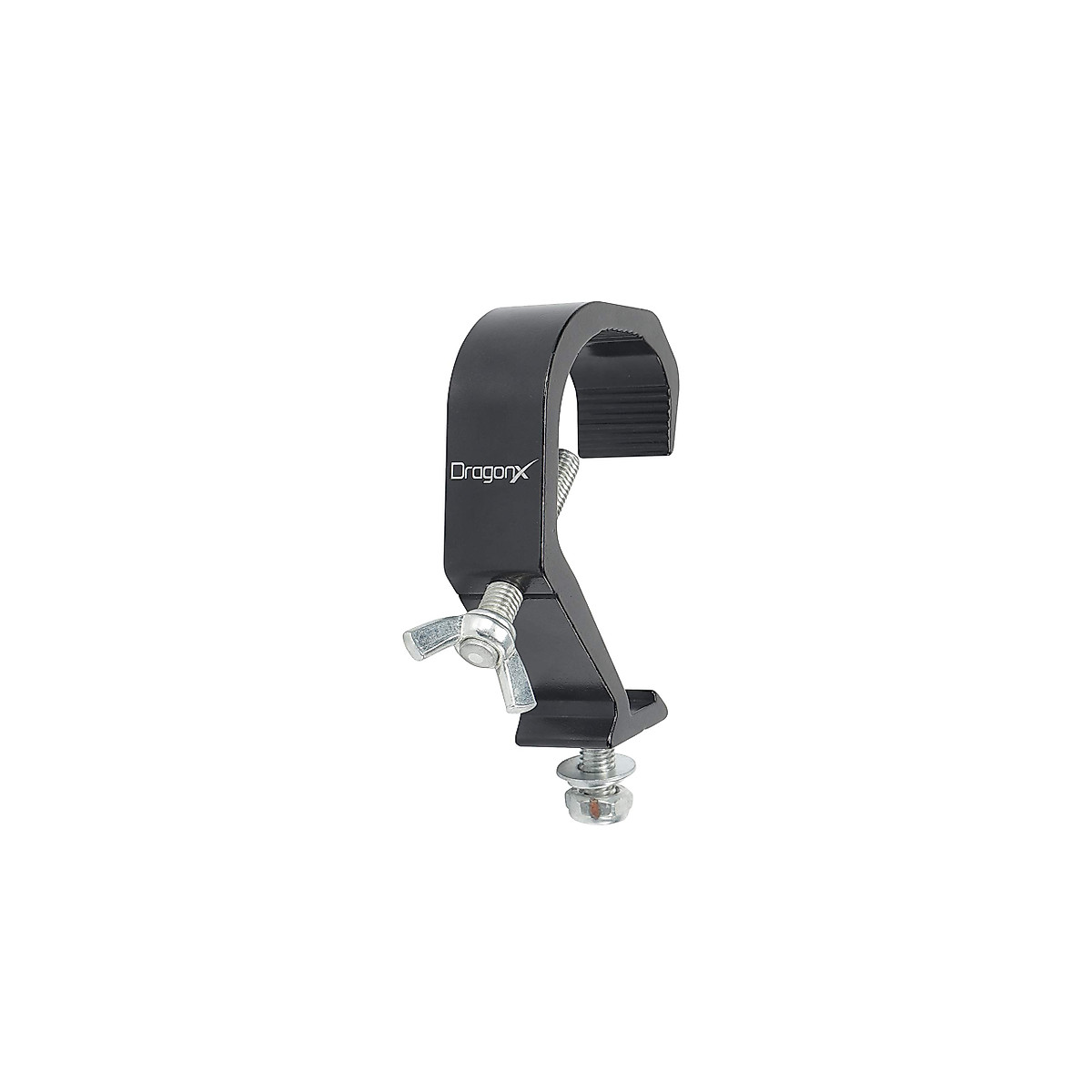 DragonX 4 pack Heavy Duty 66 lb Aluminum Alloy Stage Lighting Black C Clamp Mounting Truss Bracket Hook Clamp for DJ Projector Par Spotlight Moving Head Light Pole Mount Ideal for Truss Clamps DJ