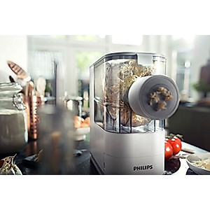 Philips Compact Pasta and Noodle Maker with 3 Interchangeable Pasta Shape Plates - White - HR2370/05