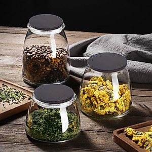 10 Pack Oui Yogurt Jar Lids,Oui Yogurt Bamboo Jar Lids Set,Bamboo Wood Lids Fit Oui Jar Lids with Silicone Sealing Rings 1 Sheets Labels Compatible with Oui Yogurt Jars (Walnut)