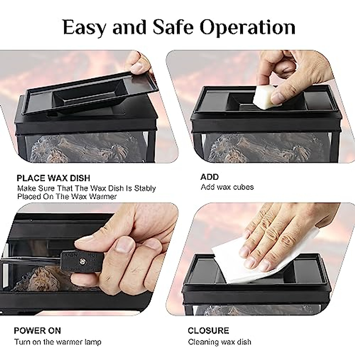 YSong Freestanding Flickering Fireplace Wax Warmer,Electric Wax Melt Warmer,Wax Warmer for Scented Wax Melts,Metal Wax Melter,Wax Burner Fragrance Warmer for Home Decor Office,Birthday Gifts for Women