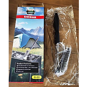 Dr.Camp 2 PCS Stainless Steel BBQ Grill Brush,BBQ Brush,Grill Scraper, Grill Brush for Outdoot,Grill Cleaning Brush, Barbecue Tool Set with Big Handle for Outdoor Grill