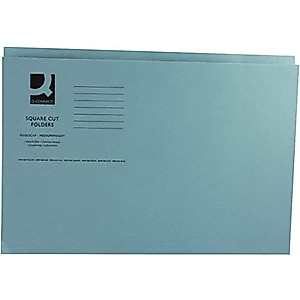 Q Connect 180gsm Light Weight Foolscap Square Cut Folder - Blue