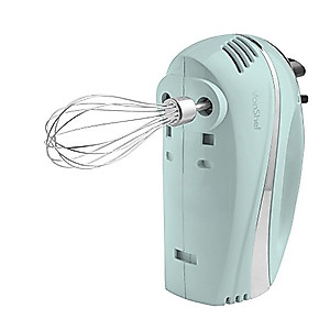 VonShef 5-Speed Hand Mixer - Electric 250W Hand-held Mixer with Turbo Boost Button & Stainless Steel Accessories (Chrome Beater, Dough Hook & Balloon Whisk) for Baking Cookies, Brownies & Cakes - Blue