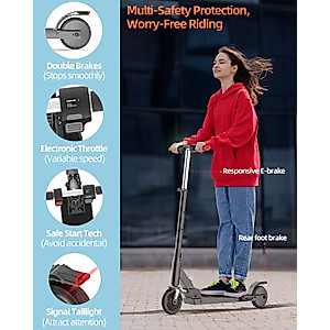 ALLMOVE Electric Scooter for Kids with 150W Motor Up to 11 Mph & 8 Miles, Foldable E-scooter Ages 6-16 with LCD Display, 3 Adjustable Speeds & Heights, Maximum 165 Ibs (Black)