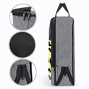 Frcavbin Retro Yellow Leopard Print Travel Shoe Bag Shoes Carrier with Handle and Zipper Foldable Shoe Puches Organizer for Home storage School starts