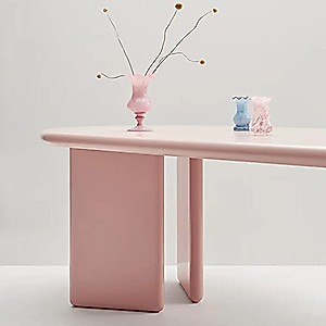 BAYCHEER Contemporary Solid Wood Top Oval Dinette Table Simple Dining Table for Living Room - White 55.1" L x 27.6" W x 29.5" H (Table Only)