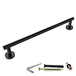 SAYONEYES 24 Inch Matte Black Towel Bar – Premium Grade SUS304 Stainless Steel Towel Holder Wall Mounted – Single Layer Black Towel Racks for Bathroom, Kitchen, Bedroom