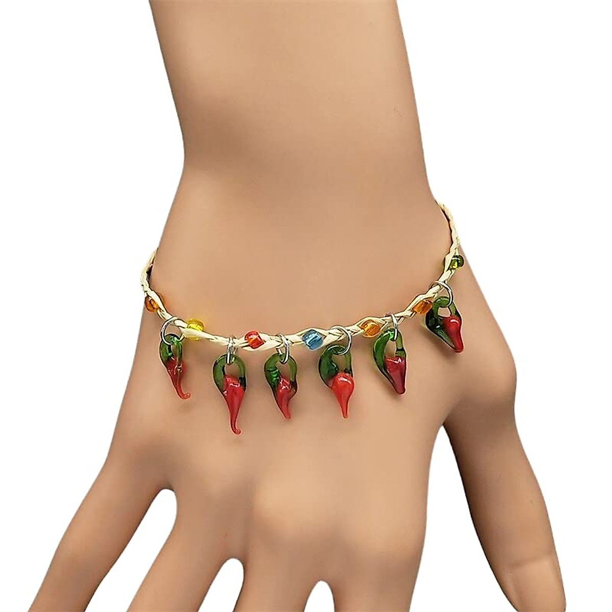 2023 Red Chili Pepper Stone Bracelet For Women Charms Summer Beach Weaving Rope Adjustable Chain Bracelets Jewelry Gift