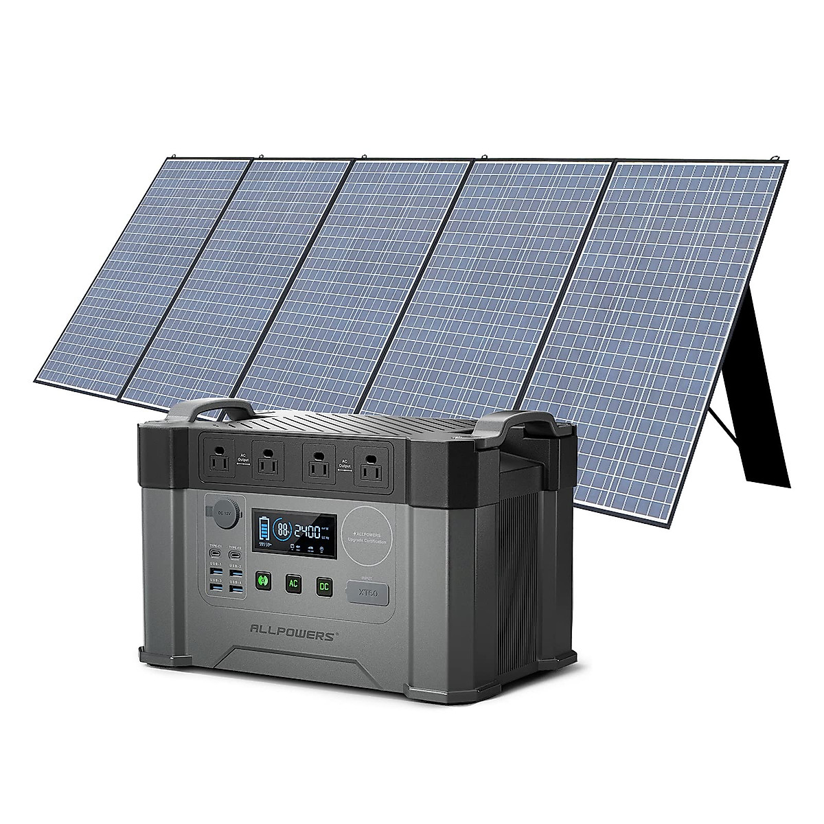 ALLPOWERS Solar Generator with Panels Included 2000W Portable Power Station with Portable Solar Panel 400W, Solar Power for Van House Outdoor Camping Emergency