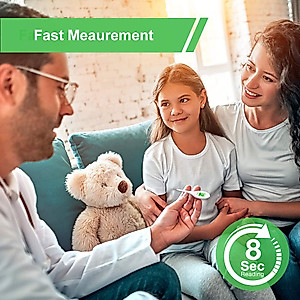 8 Sec Fast Reading Easy@Home Digital Oral Thermometer for Adult, Kid and Baby, Oral, Rectal and Underarm Temperature Measurement for Fever with Two-Color LCD Display Backlit and Alarm EMT-A12
