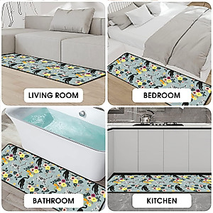 Ksoemar Cat Rugs and Mats Kitchen Floor Mats for in Front of Sink, Anti Fatigue Floor Mat for Kitchen, Padded Kitchen Mats for Standing and Kitchen Matt for Standing for Kitchen Decor 17"X30"+17"X47"