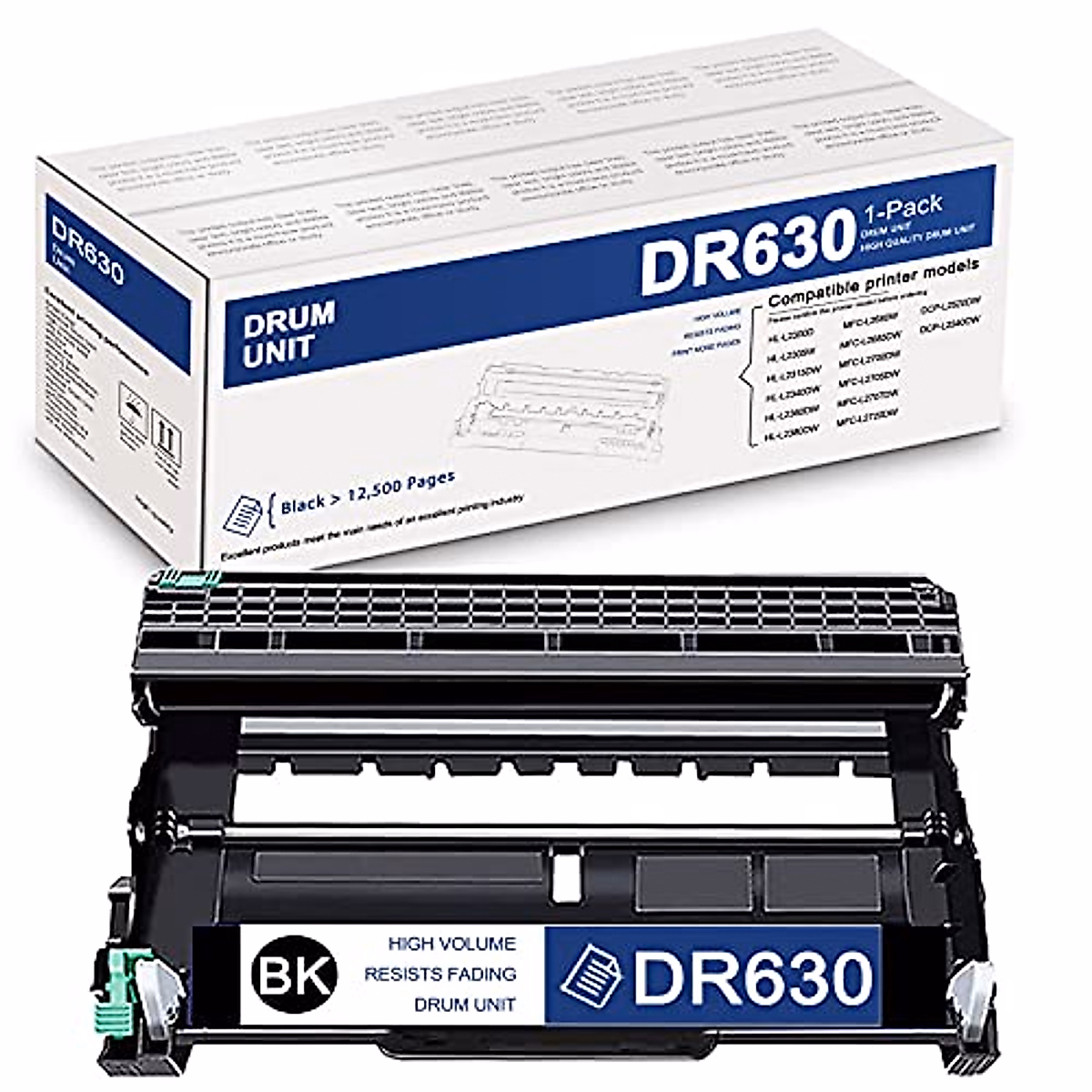 Van Enterprises High Yield 1 Pack Black DR630 DR-630 Compatible Drum Unit Replacement for Brother HL-L2300D L2305W L2315DW L2320D L2340DW L2360DW L2380DW MFC-L2680W L2720DW DCP-L2520DW Printer