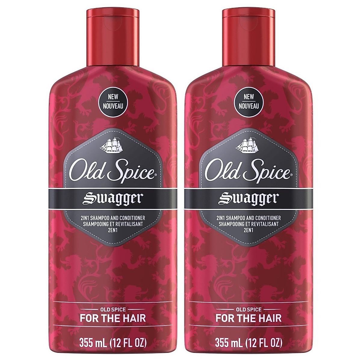 Old Spice Swagger 2 in 1 Shampoo and Conditioner, 12 Ounce, Pack of 2