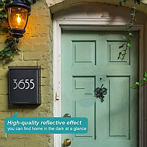 60 Pieces Mailbox Numbers Sticker Reflective Self Adhesive Vinyl Waterproof 0-9 Number DIY Decorations for Mailbox, Sign, Door, Car, Business, Address Number (Silver,3 Inches)