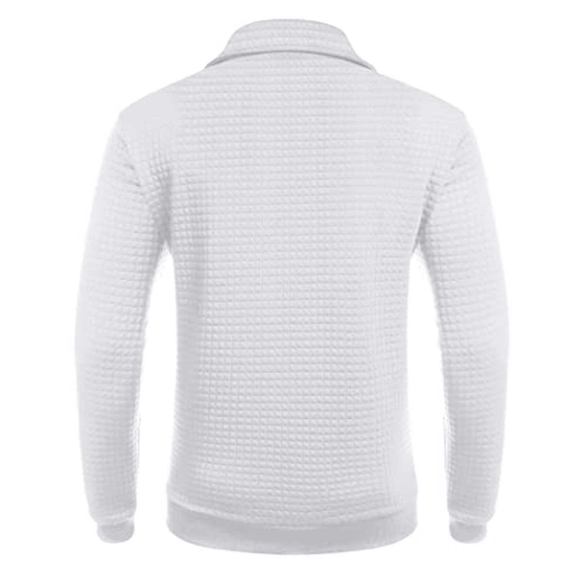 COOFANDY Men's Thermal Collar Sweatshirt Long Sleeve Zip Up Gym Athletic Golf Pullover 1/4 zip sweatshirt White X-Large