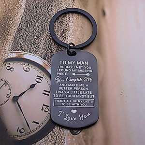 To My Man Keychain for Him Love My Man Gifts Valentine's Day Birthday for Husband Boyfriend